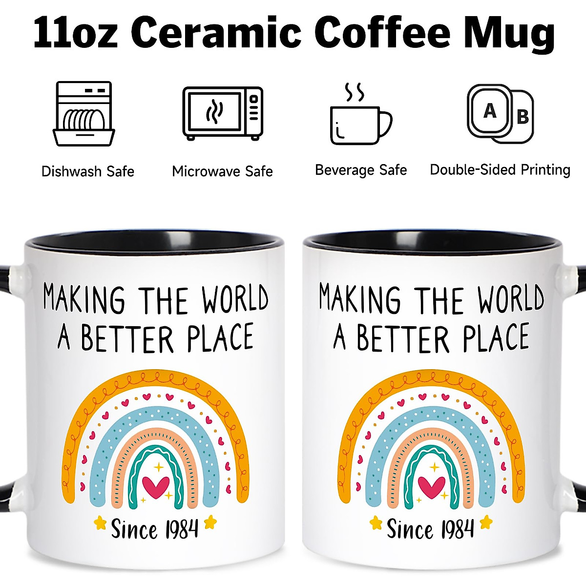 40th Birthday Gifts Women, 40 Year Old Birthday Gifts for Women, 1984 Birthday Gifts, Best Gifts for 40 Year Old Woman, 40th Birthday Gifts Ideas for Mom Sister Aunt with Mug, Candle, Keychain, Poster