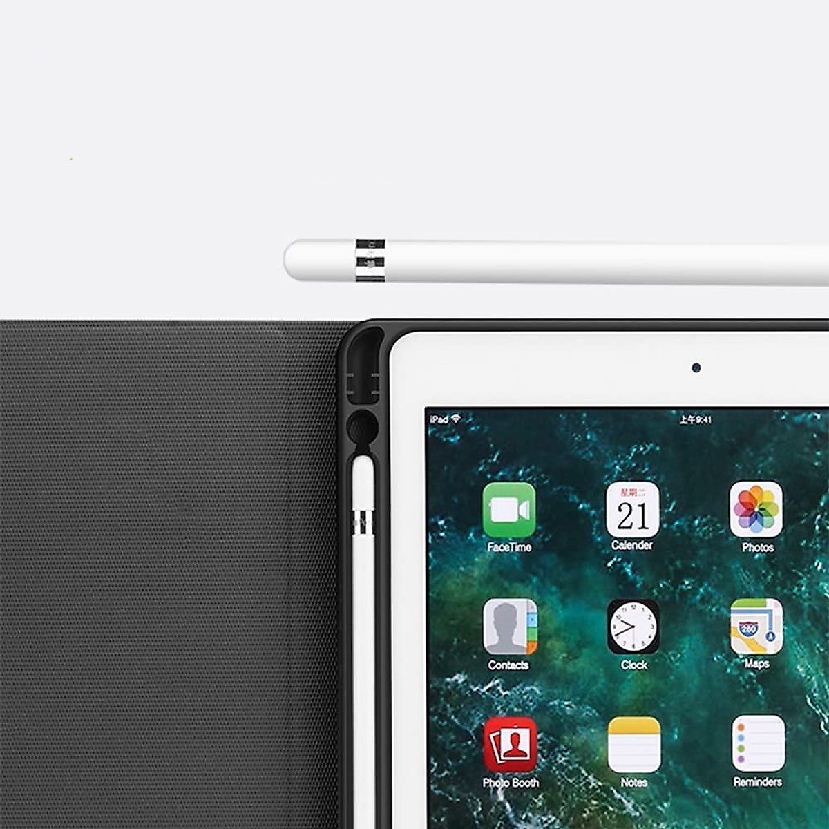 Wugao iPad Pro 12.9 Case 5th/4th/3rd Generation Case 2021 2020 2018 PU Leather with Pencil Holder,Architecture Lighthouse Auto Wake/Sleep Feature Standing Cover