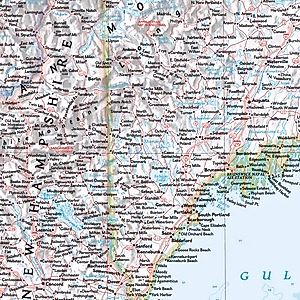 National Geographic Maps: New England U.S.A Wall Map - Compact - 21 x 16 inches - Art Quality Print on Polypropylene