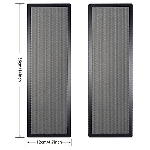 360mm x 120mm PC Case Dust Mesh Filter [2 Pack], Magnetic Frame Computer Fan Dust Mesh PC Cooler Filter Dustproof PVC Cover Grills - Black