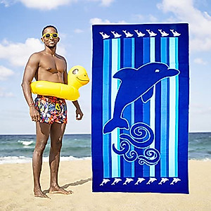 only warm Large Thin Microfiber Beach Towel,Fast Quick Dry Sand Free Lightweight for Men Women Boys Girls (Blue)