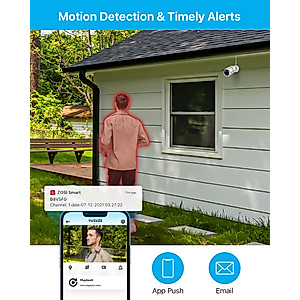 ZOSI 4K 16CH PoE Security Camera System with Hard Drive 4TB and 10pcs 5MP Outdoor Indoor PoE IP Surveillance Cameras,H.265+ 16 Channel 8MP CCTV NVR,120ft Night Vision,Remote Access,24/7 Recording