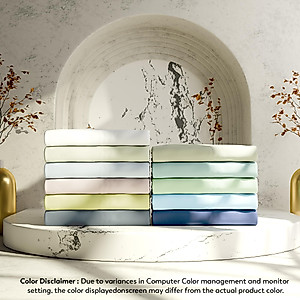 SUPREME ELEGANCE King Size Yellow Lemon Bed Sheet Set, 400TC Deep Pocket Bed Sheets for King Bed, 100% Cotton Fall Bedding Sheets, Deep Pockets Cooling Sheets for Gifting