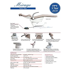TPC Mirage Hydraulic Dental Chair 110V