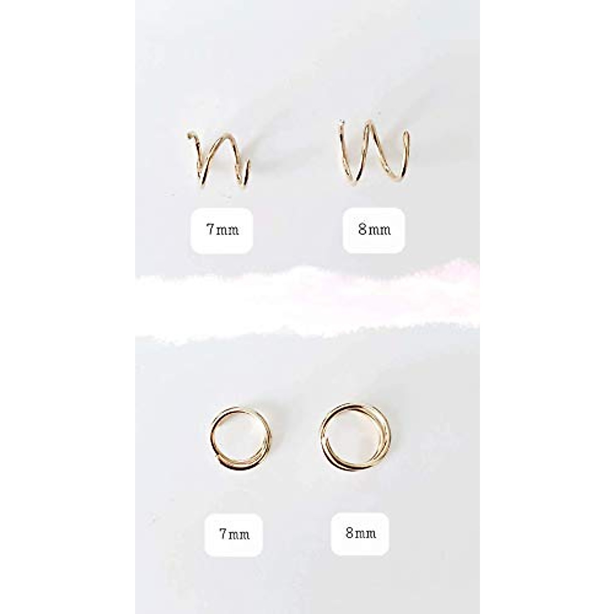 Double Hoop Twist Earrings - Single earring or a Pair of earrings • 8 mm Two Piercing Earring • Tiny Huggie Hoops • Minimal Spiral Earring • Double Cartilage or Helix Piercing