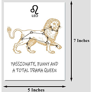 PICTURE THIS PRINTS Funny Leo Zodiac Birthday Card, Zodiac-themed Card, Astrology Greeting Card, Card with Envelope, Leo Birthday Card, Leo Astrology Card, Zodiac Greeting Card, 5x7 inches
