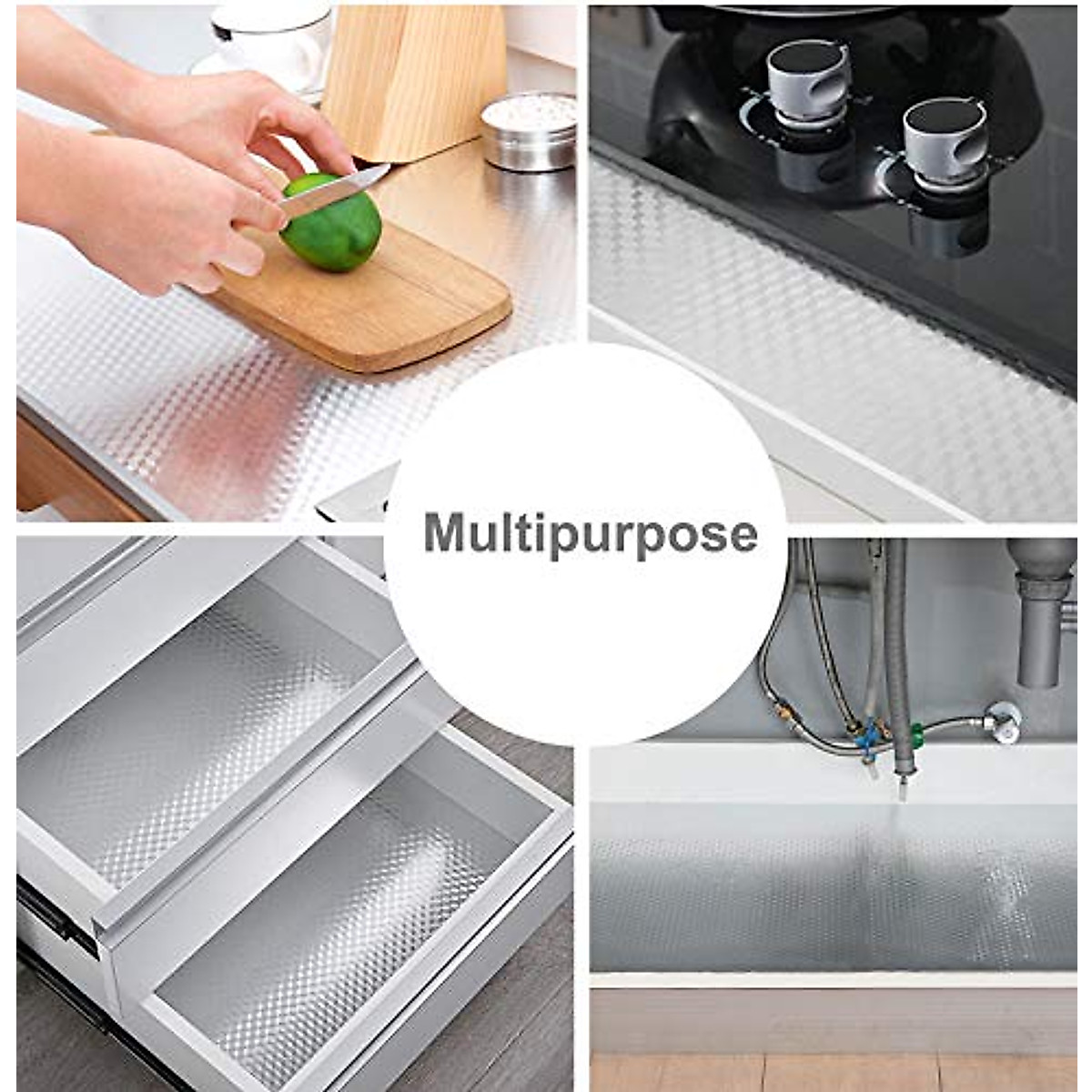 Kitchen Backsplash Wallpaper Stickers Peel and Stick Aluminum Foil Contact Paper