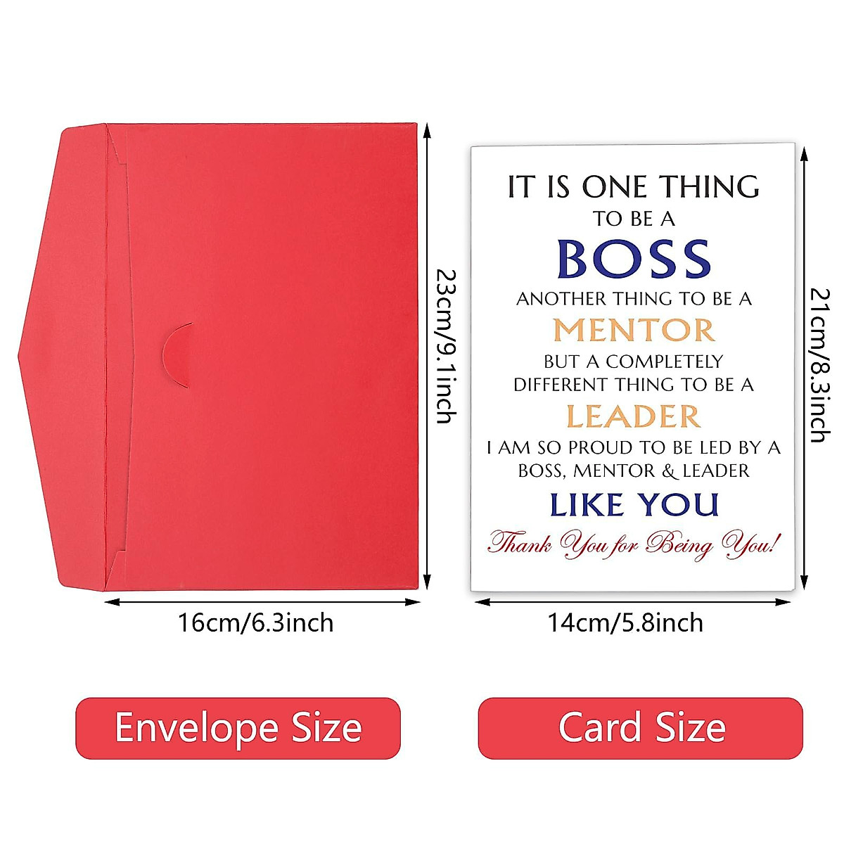 Bosses Day Gifts for Women Men Funny Boss Day Gifts for Him Her Greeting Cards Thank You Cards with Envelopes for Boss Female Mentor Leader Supervisor Boo Basket Birthday Christmas Halloween Gifts