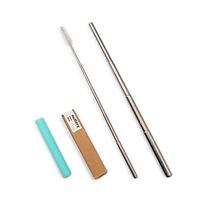 Outlery | Collapsible, Reusable Straw for Travel and Day Trips - an Environmentally Friendly, Stainless Steel Metal Straw with a Telescopic Portable Design