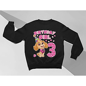 Birthday Girl Paw Patrol Skye 3rd Birthday Toddler Kids Sweatshirt 3T Black