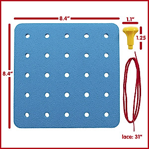 edxeducation Geo Pegs and Peg Board Set - 36 Pegs in 3 Shapes and 6 Colors + 3 Laces - Ages 18m+ - Homeschool Supplies for Preschool Activities