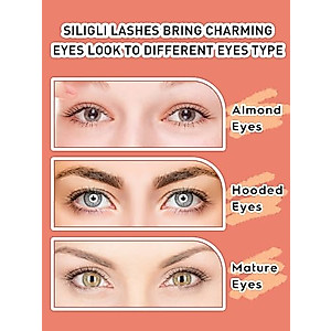 Natural Cat Eyelashes Mink Lashes Wispy Thinner Band 14mm False Eyelashes Natural Look 3D Volume Lashes C Curl Fake Eyelashes 7 Pair Siligli