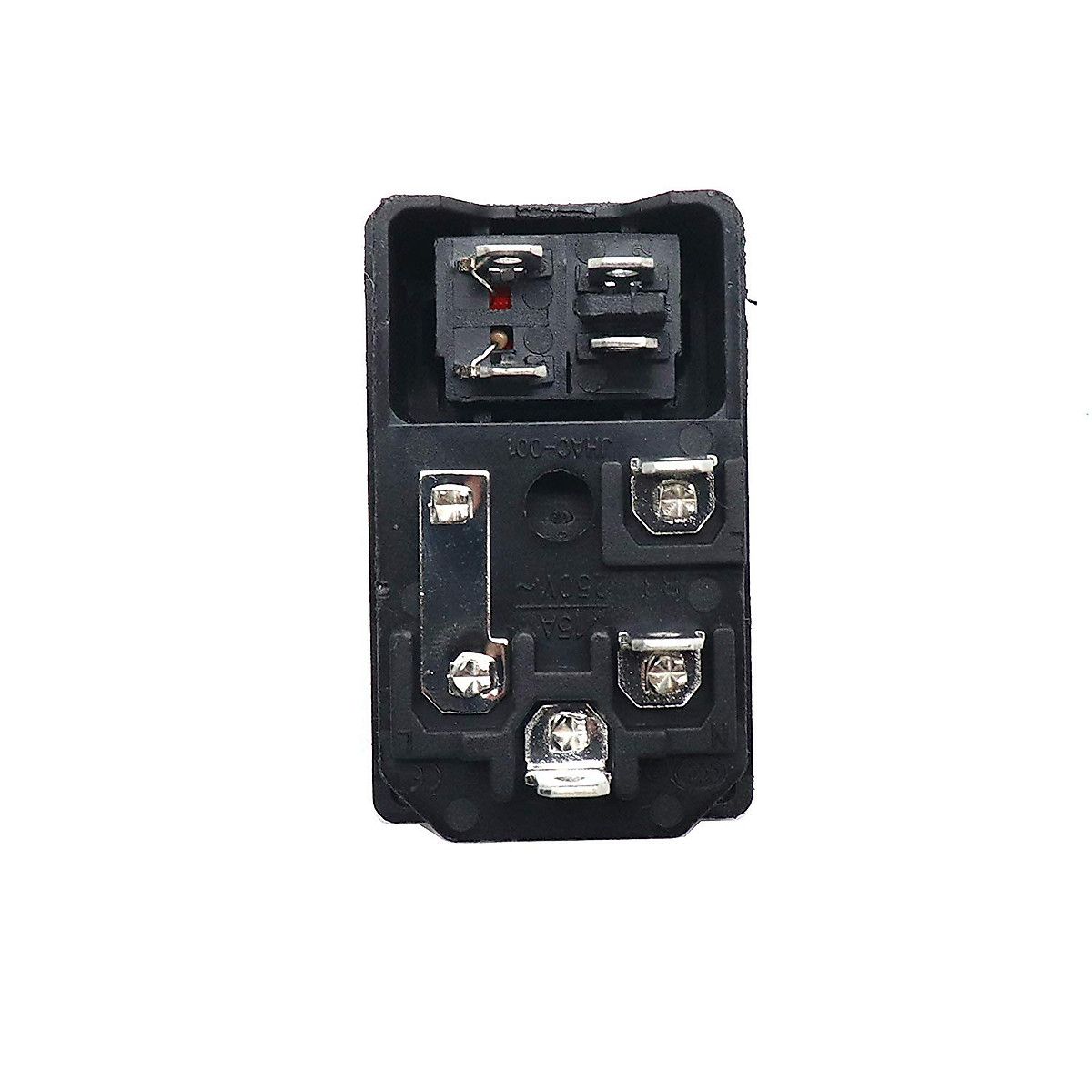 3 Pin IEC320 C14 Inlet Male Plug Power Socket Red Light Boat Rocker Switch with Fuse Holder Neon Lamp Supply Jack Connector AC 250V 10A, 2-Pack
