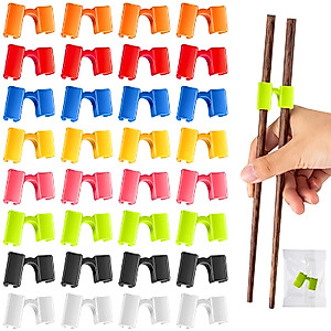 Suttmin 200 Pcs Reusable Chopsticks Helper Multicolor Training Chopsticks Hinges Connector Plastic Practice Chopstick Trainer Chinese Chop Stick Helper for Adult Learner Beginner