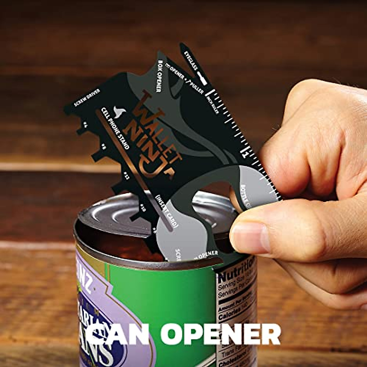 Wallet Ninja Multitool Card – 18 in 1 Credit Card Size Multi-Tool for Quick Repairs, EDC Survival Gear, Bottle Opener, Camping – Cool Gadget and Stocking Stuffer (Blue)