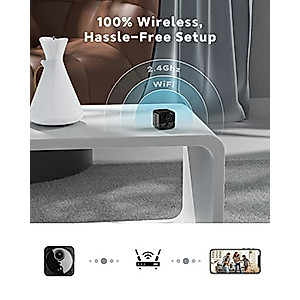 4K Mini Spy Camera WiFi Hidden Wireless Nanny Cam Small Indoor Home Security Secret Cameras Tiny Micro Surveillance Camera with Night Vision AI Human Detection PIR Long-Lasting Battery Life