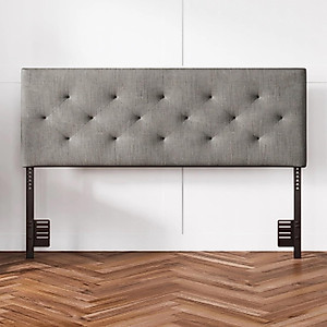 Bold City Accents Bed Headboard - Mid-Rise Diamond Tufted Upholstered Headboard Queen Size Full Size - Adjustable Height Full Headboard - Bed Frame or Wall Mount