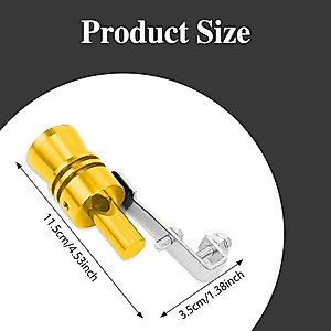 2PCS Car Turbo Whistle, Aluminum Alloy Universal Turbo Whistle, XL Size Aluminum Alloy Universal Turbo Sound Exhaust Muffler Pipe Whistle Car Roar Make (Gold)