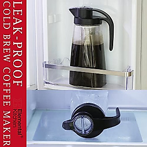 Cold Brew Coffee Maker with Stainless Steel Filter, 70oz, 2-Quart, Airtight BPA-free Tritan Pitcher, Crowed Iced Tea Maker