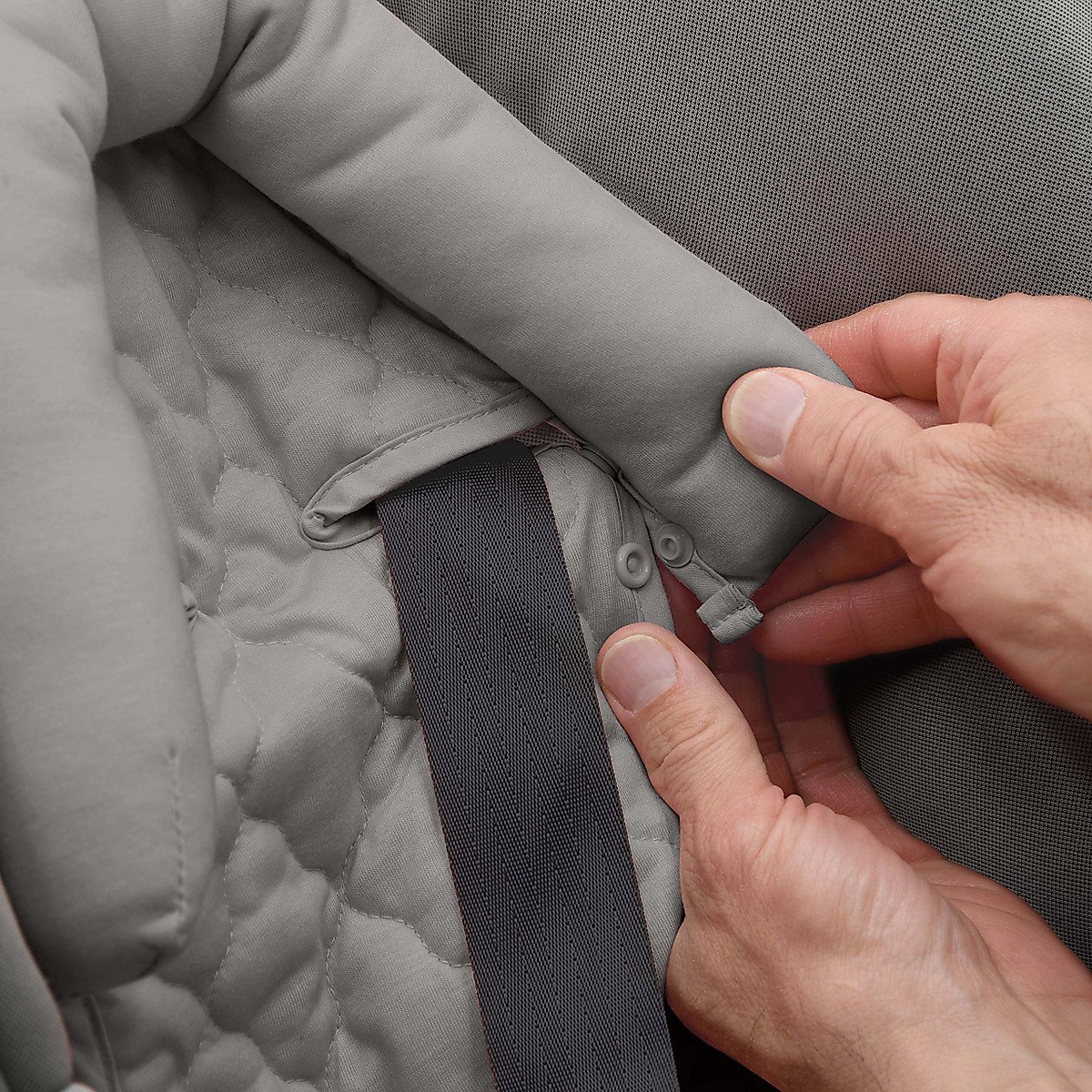 Travel Bug Baby & Toddler 2-in-1 Head Support Duo Head Support for Car Seats, Strollers & Bouncers (Grey/White)