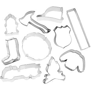 Fire Department Station Cookie Cutter 10 Piece Set from The Cookie Cutter Shop – Tin Plated Steel Cookie Cutters