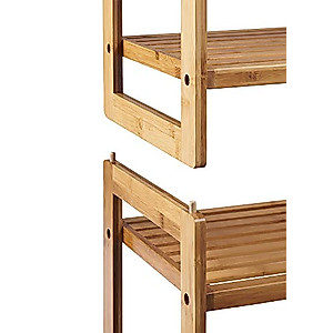 TRINITY Basics EcoStorage 2-Tier Bamboo Shoe Organizer, Shoe Rack for Closet or Entryway Stores Up to 12 Pairs of Boots, Sneakers, Heels, and More, Natural Finish, 2-Pack