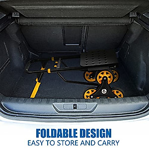 SmarketBuy Stair Climber Hand Truck, 2 in 1 Heavy-Duty Stair Climbing Hand Truck 330 Lbs Capacity, Foldable Trolley Cart with 6 Wheels and Rope for for Home, Office or Shopping Use