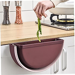 Nicedea Hanging Folding Waste Bin Wall Mounted Collapsible Trash Can Kitchen Cabinet Garbage Can,Hanging Trash Can, Coffee (Adjustable)