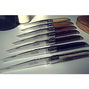 Laguiole Andre Verdier Debutant 24 Piece Flatware Set, Steak Knives, Forks, Soup Spoons, Teaspoons, Ivory Color, Made In France