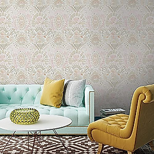 Tempaper Pink Bohemia Damask Removable Peel and Stick Boho Wallpaper, 20.5 in X 16.5 ft, Made in the USA
