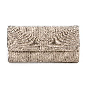 Mansherry Evening Bag Ladies Party Handbag Wedding Bag Purse Clutch Purses for Women Apricot
