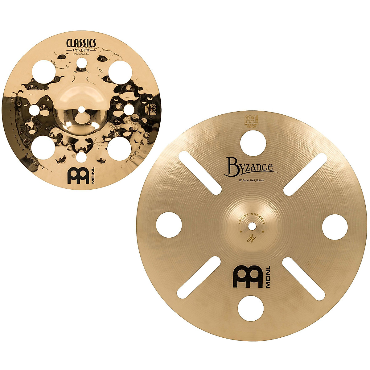 Meinl Cymbals AC Luke Holland Artist Concept Model Byzance/Classics Custom Bullet Stack, inch