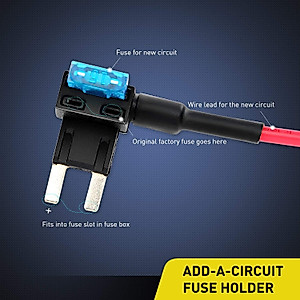 Nilight - 50034R 10 Pack 12V Car Add-A-Circuit Fuse Tap Adapter Mini Atm Apm Blade Fuse Holder with 120 PCS Mini Blade Fuse Assortment Kit (5, 7.5, 10, 15, 20, 25, 30) AMP for Cars,Trucks,Boats