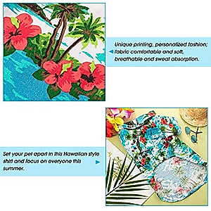 3 Pieces Pet Dog Hawaiian Costume, Includes Puppy Dog's Cool T-Shirts Summer Clothes, Funny Cute Dog Retro Fashion Sunglasses and a Colorful Wreath for Small to Medium Dog (Green Series)