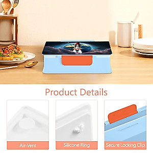 Kcldeci Bento Box Adult Lunch Box Eco-Friendly Rocket 1000 ML Bento Lunch Box Food Storage Containers for Adults Women Men With Utensils