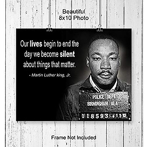 Martin Luther King Jr. Mugshot Wall Art Print - Ready to Frame Photo (8X10) - Home Decor - Makes a Great Gift for Bedrooms, Kitchens, Home Office and Living Rooms - MLK Motivational and Inspirational