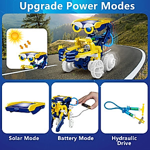 JoyZin STEM 11-in-1 Solar Robot Kit, 231 Pieces DIY Science Experiment Kit, Learning Educational Building Toy Set for Toddlers Kids Boys Girls 6 7 8 9 10 11 12 Years Old Birthday