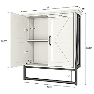 MXARLTR Over The Toilet Storage Cabinet, Over Toilet Bathroom Organizer with Barn Doors Above Toilet Storage Cabinet