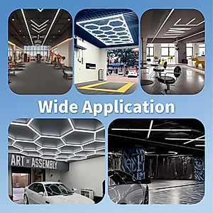 PINSAI Hexagon LED Garage Light,25 Pack Updated Bigger Size,26400LM 240W Super Bright Car Detailing Ceiling LED Cellular garage lights,Shop Light for Warehouse Workshop Gym Basement Car Care Wash Room
