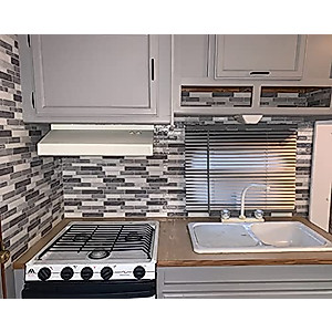 Art3d 10-Sheet Self Adhesive Backsplash, 12 in. x 12in. Grey Marble Design 3D Wall Panels (A17012P10)