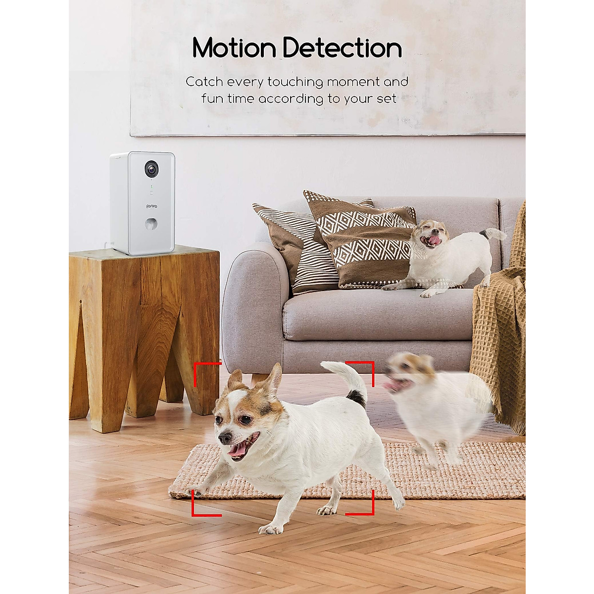 faroro Dog Camera with Treat Dispenser, 2.4G WiFi Pet Camera with Two Way Audio and 1080P Full HD Night Vision for Treat Tossing and Monitoring Your Pet Remotely