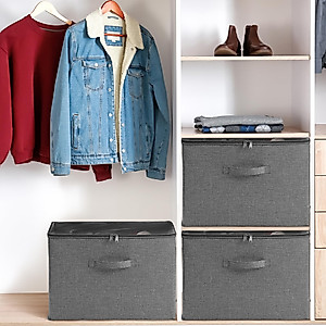 WELTRXE 2 Pack Shoe Organizer for Closet, Fits up to 32 Pairs, Small Space Shoe Storage Boxes Bins Containers w/Adjustable Dividers, Space Saving Shoes Holder W/Reinforced Handles, Gray