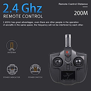 GoolRC WLtoys XKS A180 RC Airplane, 2.4Ghz 2 Channel Remote Control Plane with 6 Axis Gyro System, Adjustable Rudder, Brushless Motor and 1 Batteries, Easy to Fly RTF Foam RC Aircraft for Adults