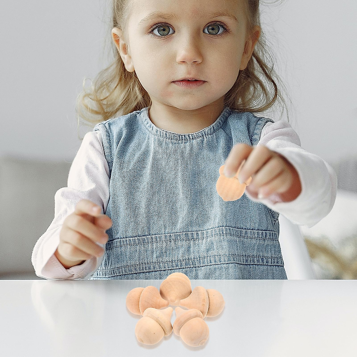 Healifty Unfinished Wood Acorn DIY Natural Wooden Acorn for Arts and Crafts for Children Kid Graffiti Rustic Wedding Party Decorations 30pcs