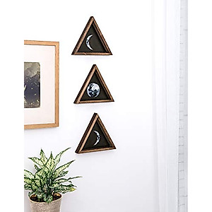 Dahey Moon Shelf Wall Mounted Moon Wall Decor Crystal Display Shelf Hanging Storage and Rustic Wall Moon Phases Decor Wood Moon Signs for Living Room Bedroom Bathroom Kitchen Witchy Room Decor