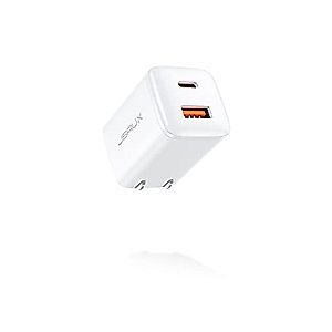 USB C Charger Block, JSAUX 20W Dual Port Fast Charger, USB Type C PD and QC 3.0 Foldable Wall Charger Plug Mini Adapter for iPhone 14 13 12 Pro Max SE, Apple Watch Series 7, iPad Pro Air, Airpods