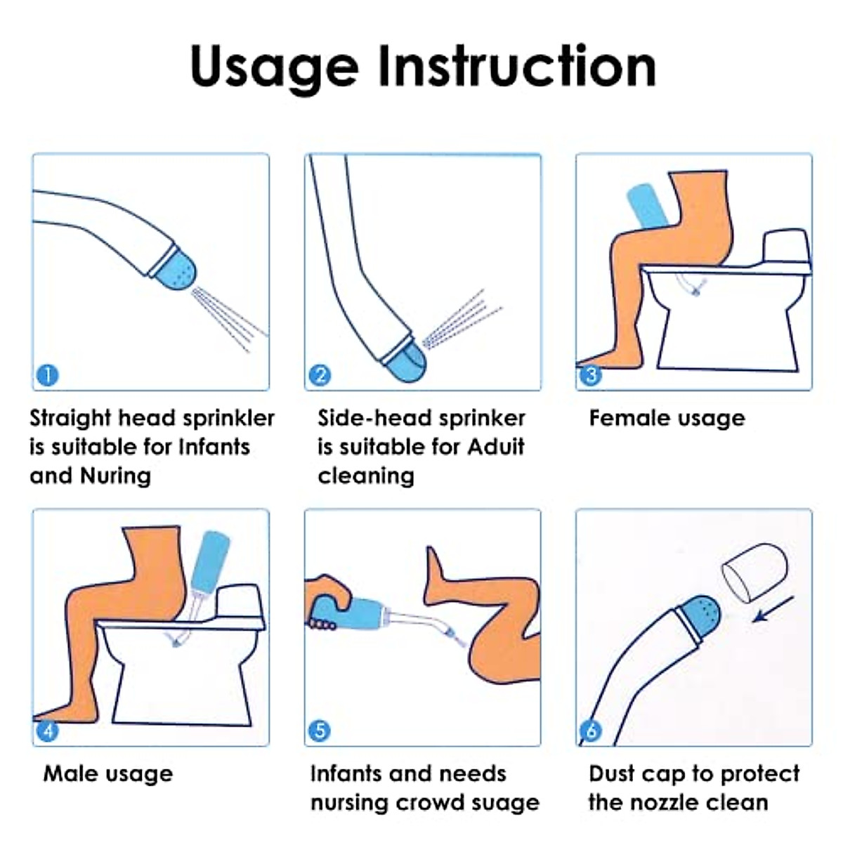 RUFCRIL Peri Bottle, Portable Travel Bidet with Bag, TPE Material Can Be Boiled, 17oz/500ml with 2 Sealing Rings,Essentials for Postpartum Perineal Care,Hemorrhoid Treatment,and Baby(Blue)