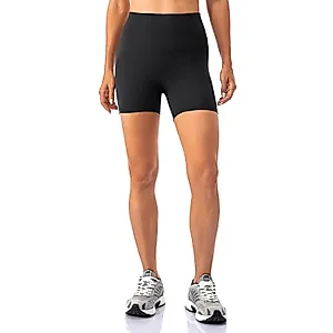 Lavento Women's All Day Soft Biker Shorts 5 Inch - High Waisted Workout Gym Running Yoga Shorts (Black, 6)