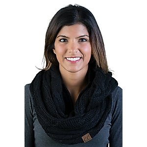 Funky Junque Infinity Scarf - Black (Solid)