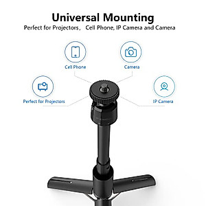 WEWATCH Projector Pocket Tripod Stand - PS101 12 inch Lightweight Tripod Stand, Compact, Aluminum Alloy Portable Projector Stand with 360° Ball Head for Projectors, Cell Phone, IP Camera and Webcam